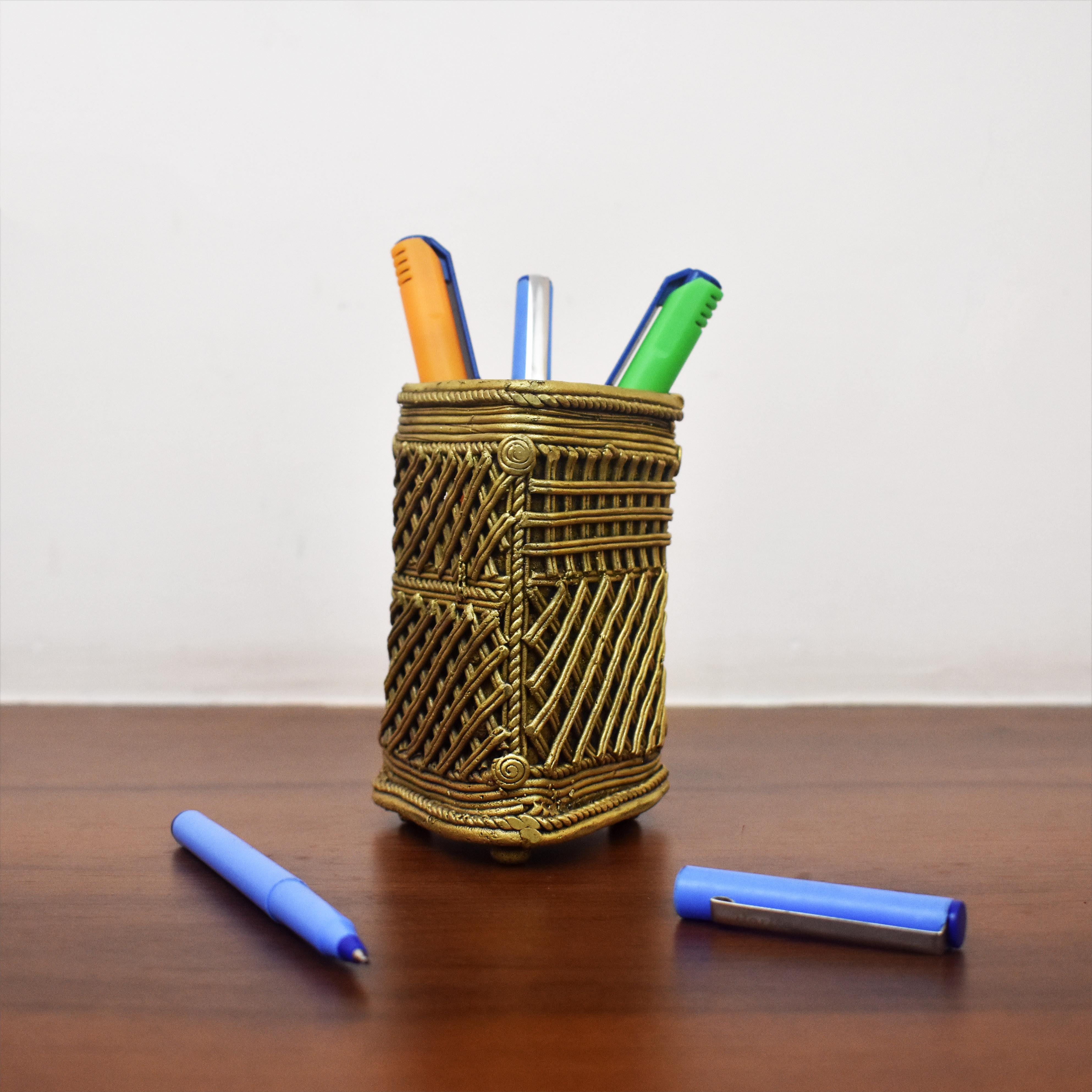 Bastar Art | Tribal Handicraft | Pen Stand | Home decor | BU001 ...